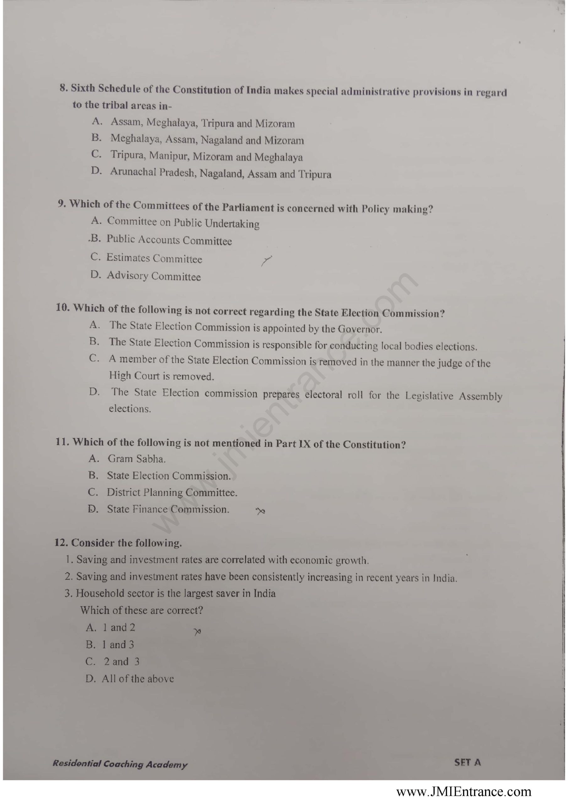 Jamia RCA Entrance Question Paper | Last 10 Years | Jamia Helpdesk ...